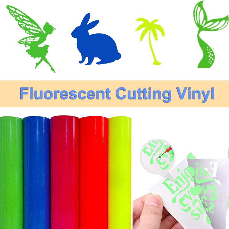 SINOVINYL Glossy Fluorescent Cutting Vinyl - High Impact Visibility for ...